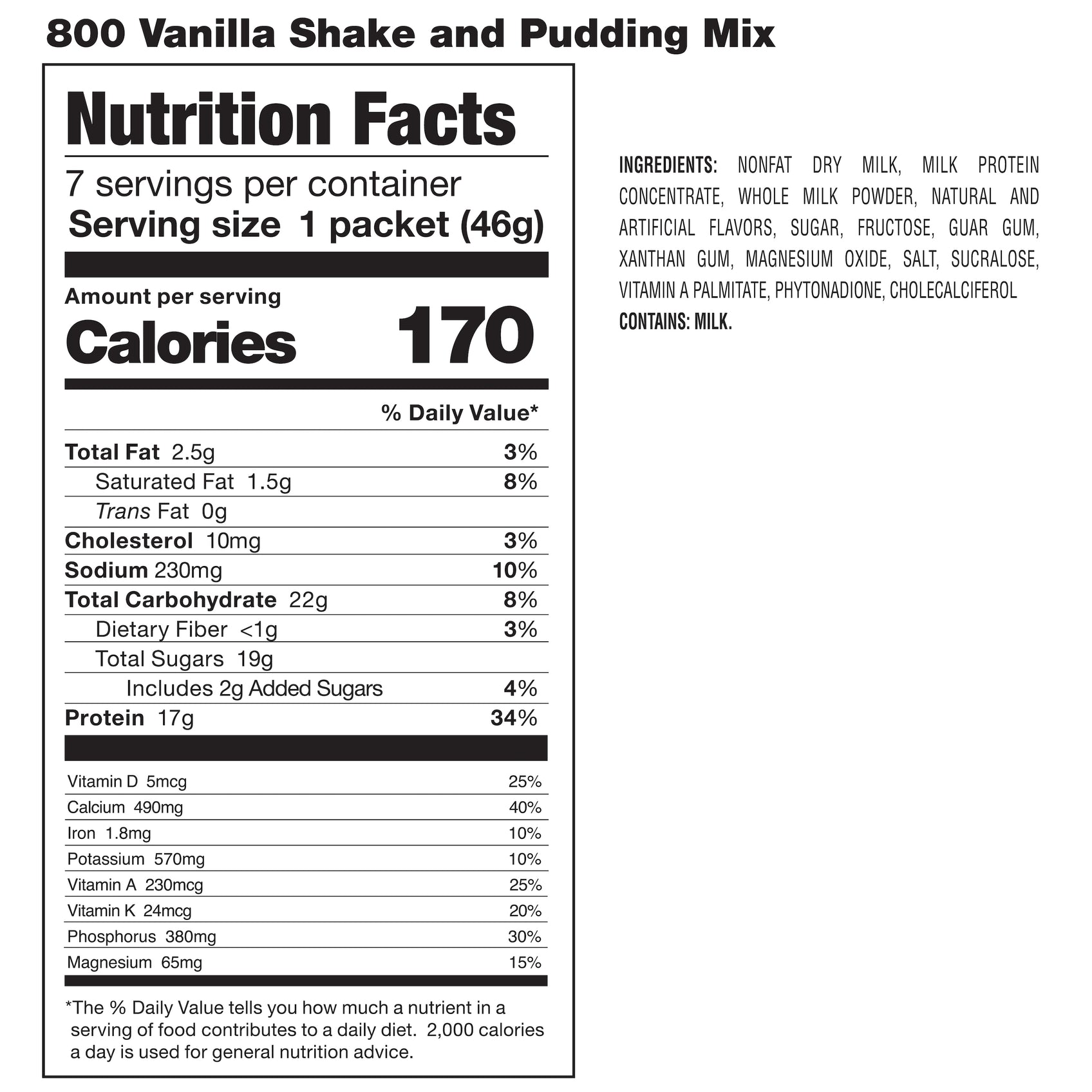 800 Vanilla Shake – HMR